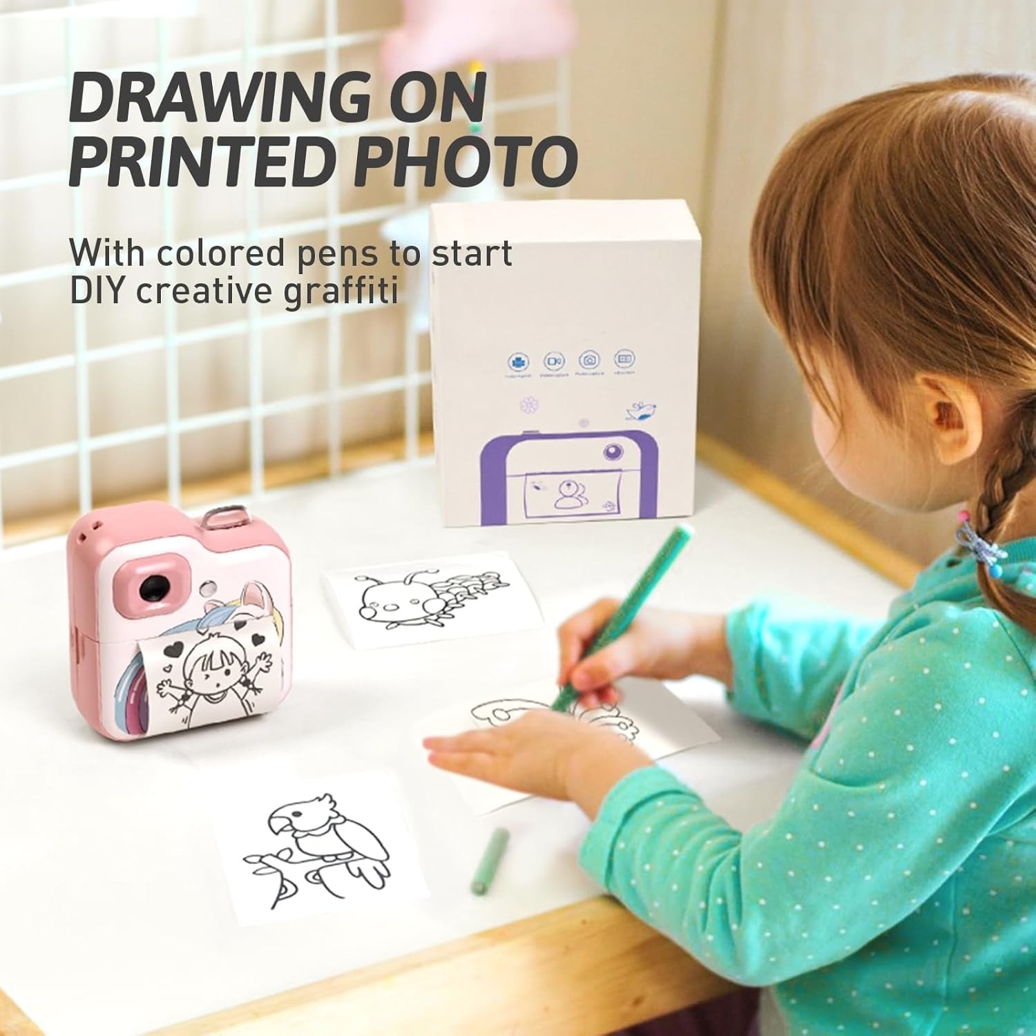 Aparat foto copii cu functie de printare, Rezolutie 48Mpx 1080P ...