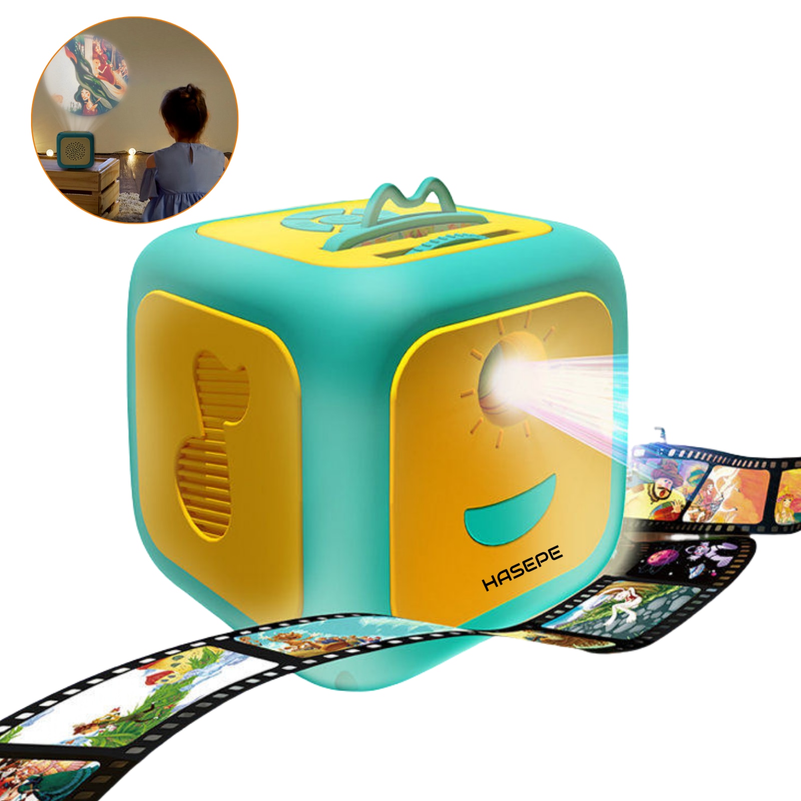 Proiector de Povesti pentru Copii HASEPE, Cub Interactiv cu Narare in ...