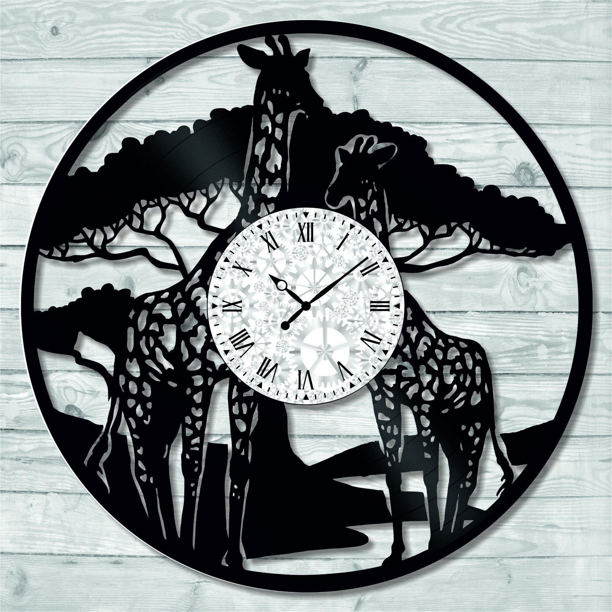 Ceas de perete Vintage din Vinyl - Revival Vinyl Wall Clock Animale ...