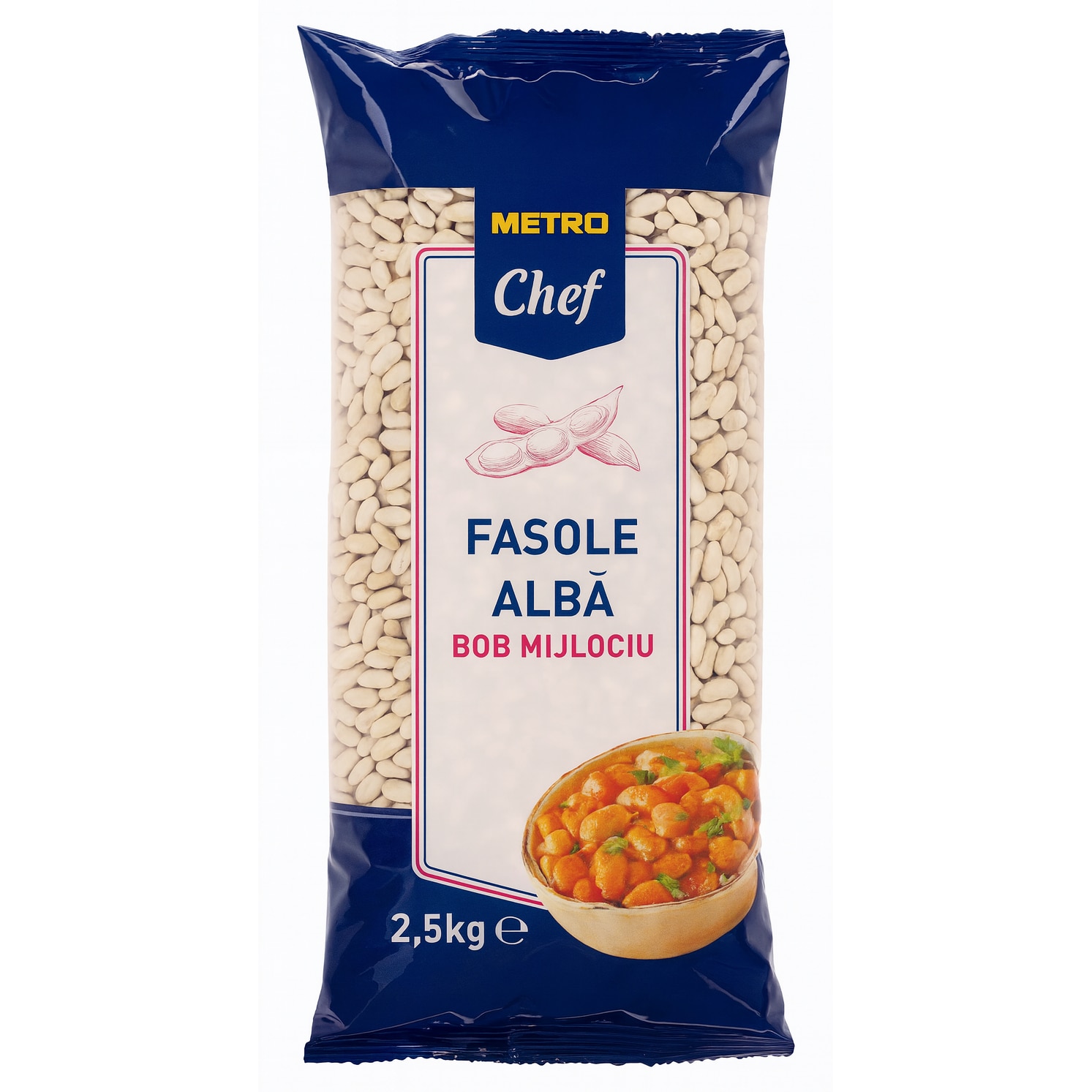 Fasole Alba cu Bob Mijlociu, Metro Chef, 2.5 Kg - eMAG.ro