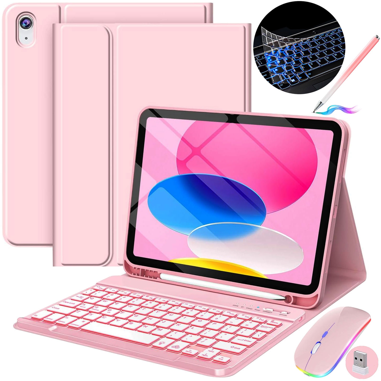 Husa cu tastatura pentru iPad Apple, JODAKOR®. iPad 10th Gen. 2022 10 ...