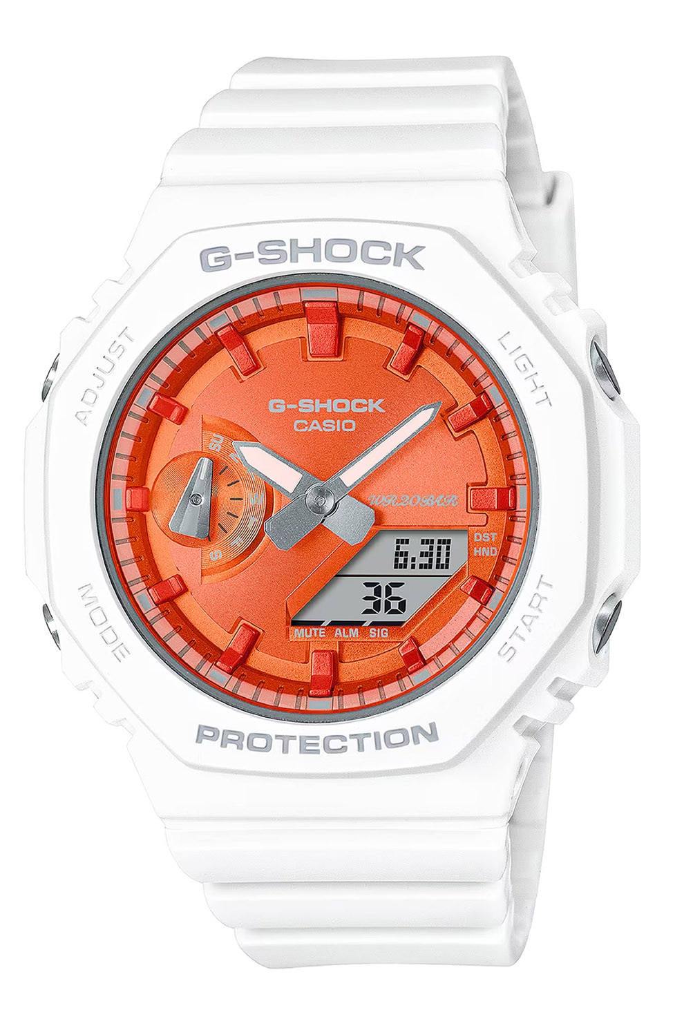 Casio, Ceas mixt rotund G-Shock, Alb - eMAG.ro