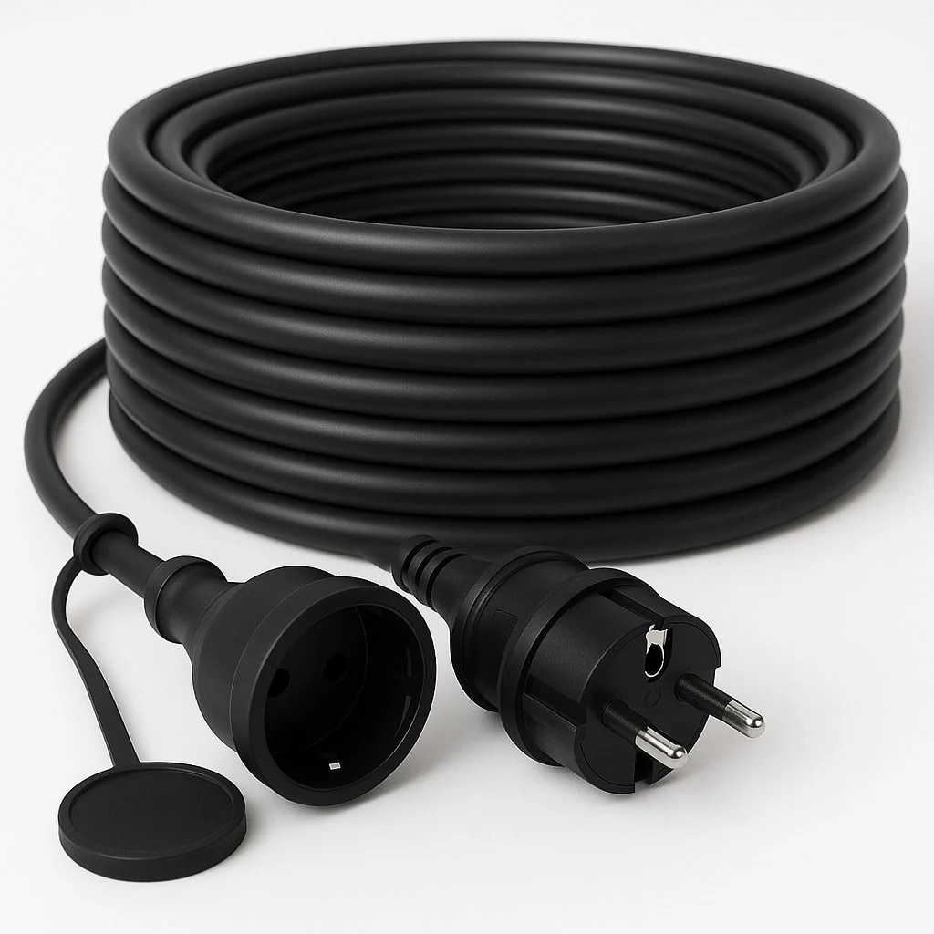 Cablu prelungitor pentru constructii / gradina, 10 m, 3 x 2.5 mm, negru ...