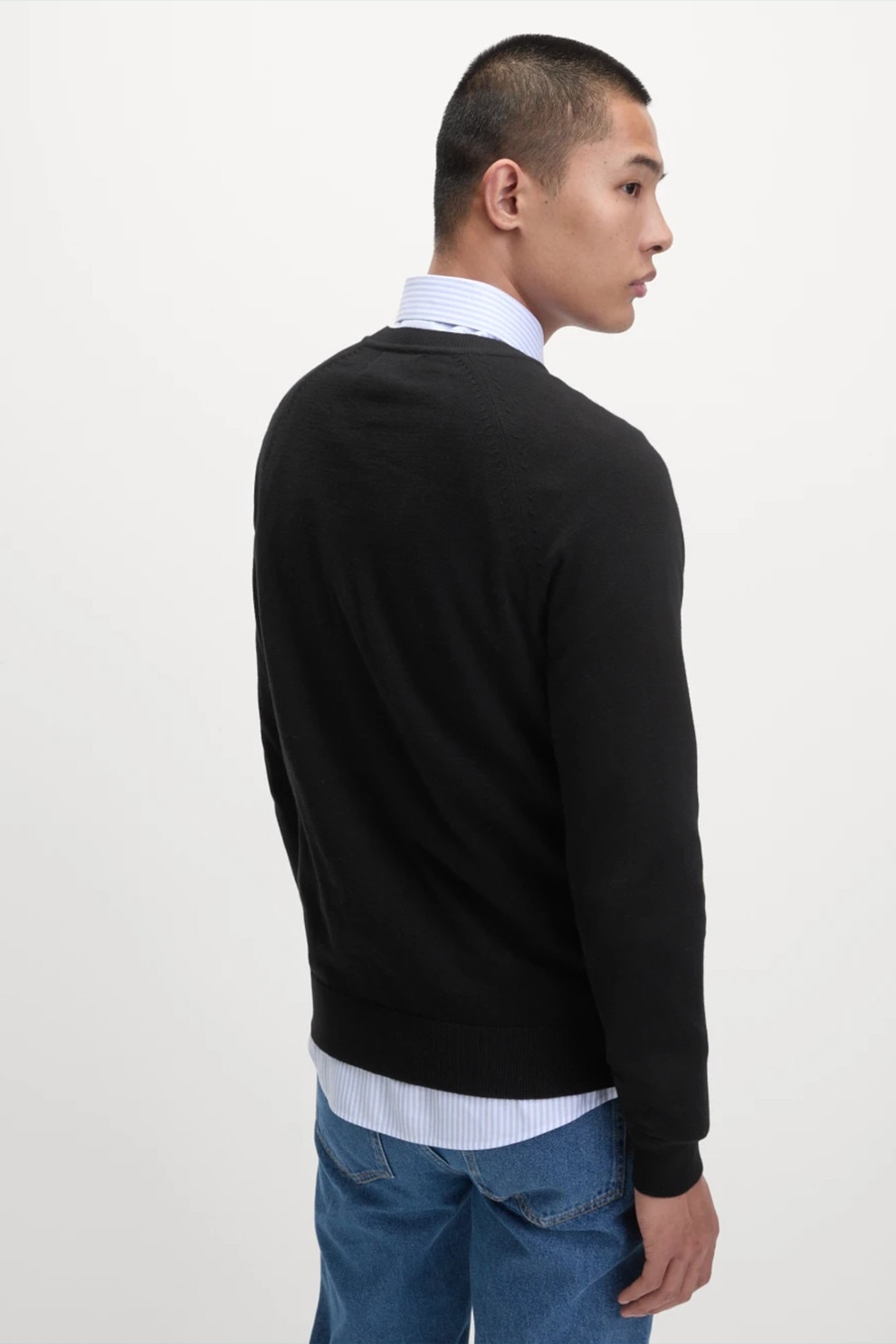 Marks & Spencer, Pulover din bumbac cu maneci raglan, Negru, 2XL - eMAG.ro