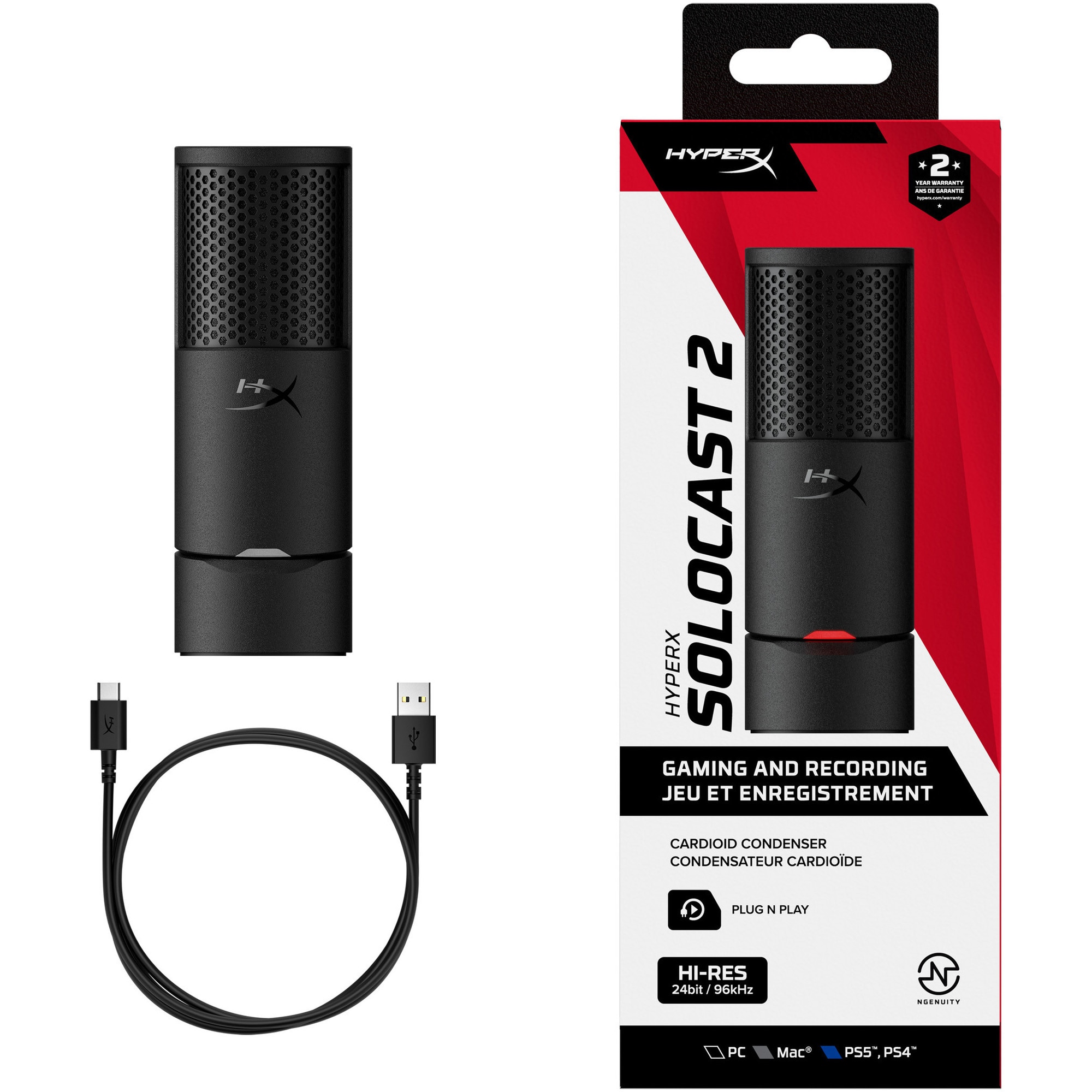 Microfon HyperX SoloCast 2 pentru gaming si creatori de continut ...