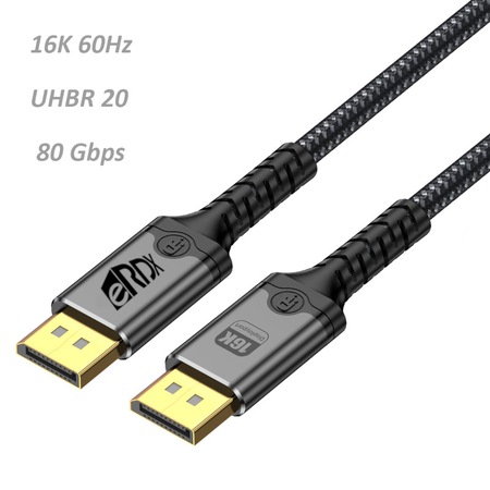 Cablu Video DisplayPort 2.1 eRDX® – 2m, UHBR 20 (80Gbps), 16K / 8K ...