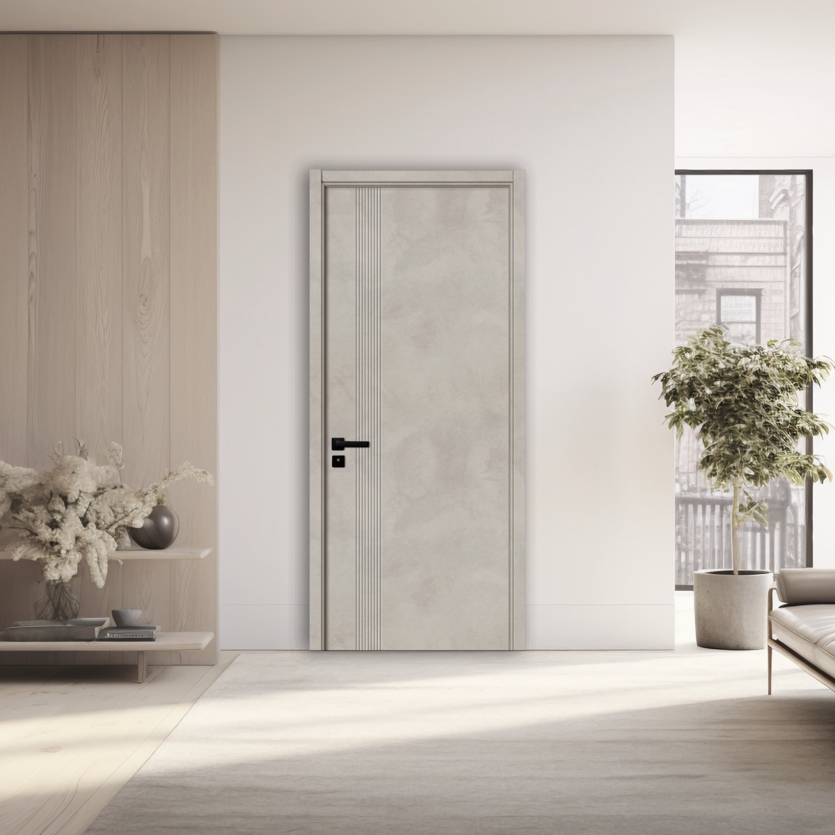Usa interior din MDF, KM 507, reversibila, toc inclus, cement grey, 60 ...