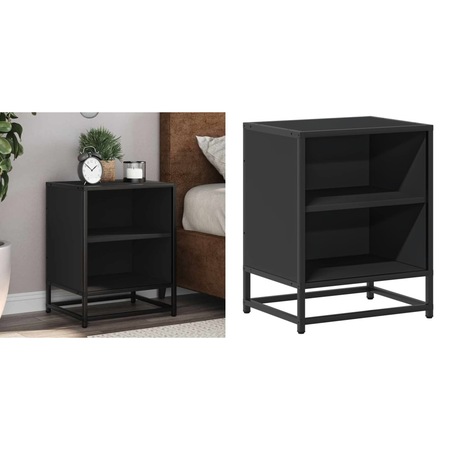 Noptiera neagra 40x31x50 cm lemn prelucrat si metal - eMAG.ro
