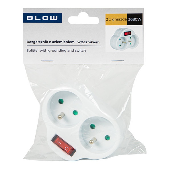 Priza dubla, BLOW, 220-240V, 16A, alb - eMAG.ro