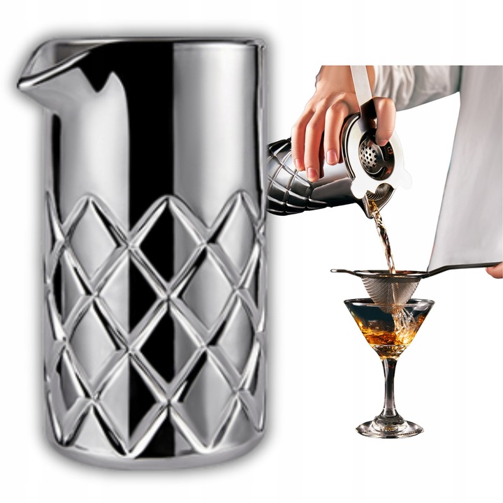 Pahar barman profesional 700 ml, Whiskey Rocks, design modern, culoare ...