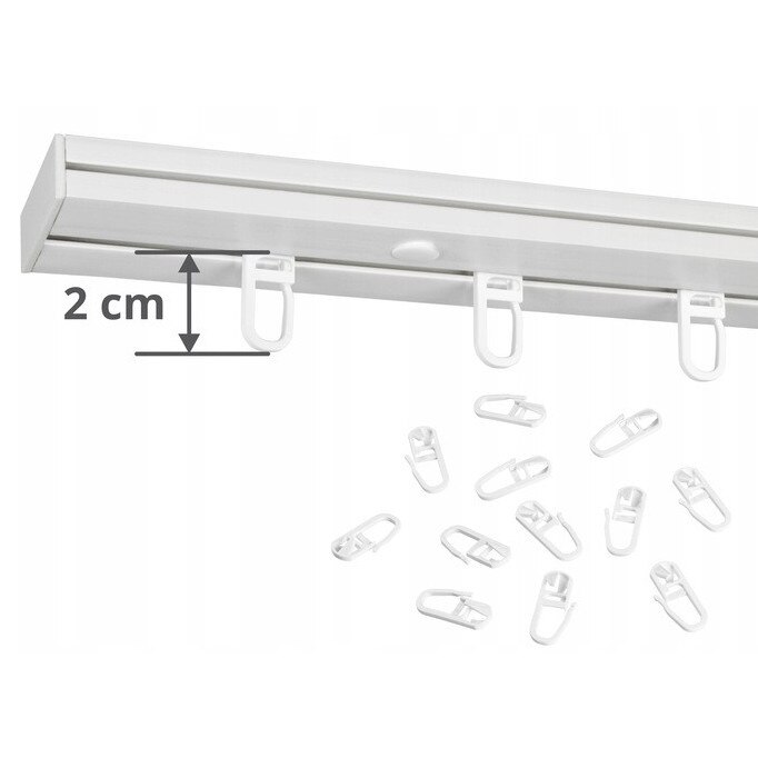 Set sina de tavan simpla Bojanek 390 cm, alba, cu calareti click - eMAG.ro