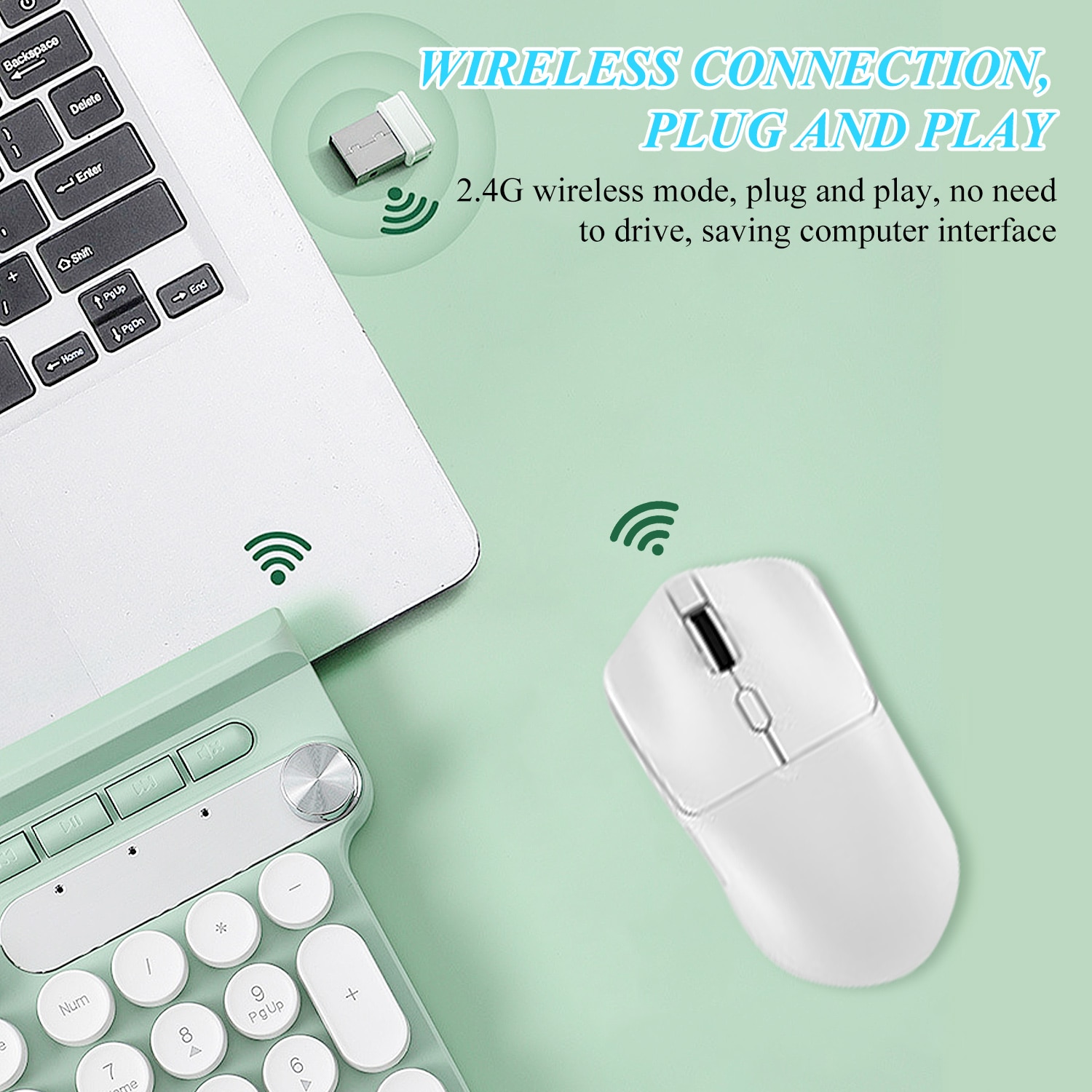 Set Tastatura si Mouse Wireless 2.4 GHz, Design silentios, Suport ...