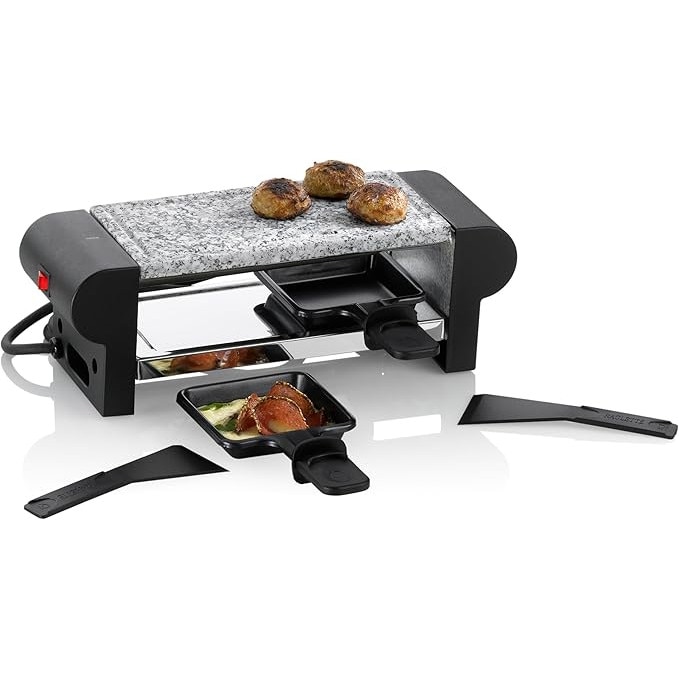 Masa electrică pentru raclette Kela Splugen, 2 persoane, granit negru ...