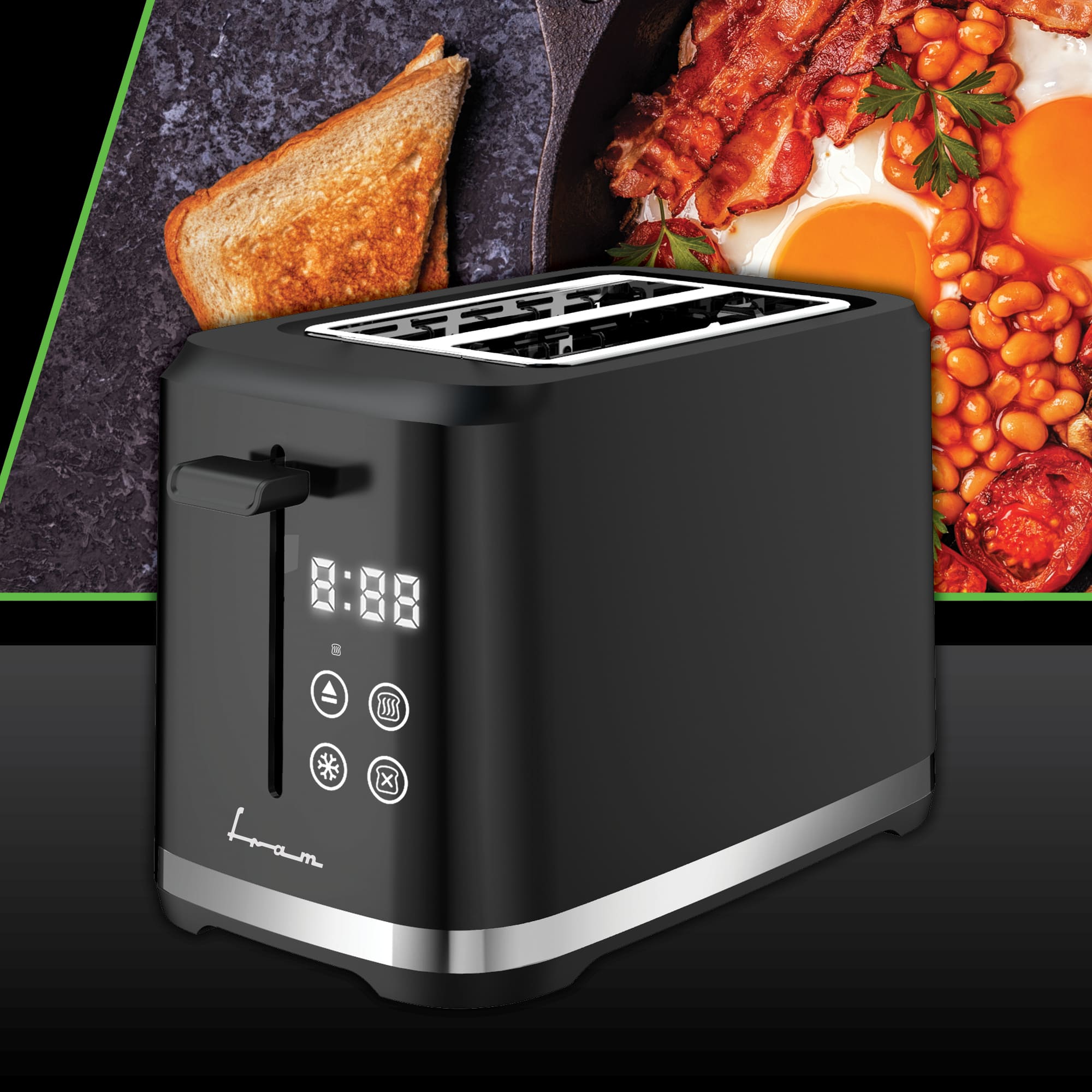 FRAM FTP-8007DBK kenyérpirító, 800 W, 2 szeletes kapacitás, 7 pirítási ...