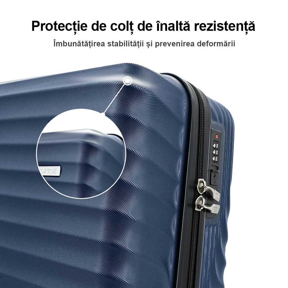 TORTUE Bagaj de mana, 55x35x20cm, Valiza de mana, Maner telescopic lung ...