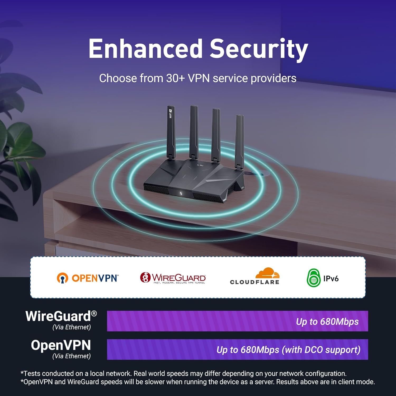 Router Wireless Gigabit Tri-Band, GL.iNet Flint 3, WiFi 7, 5 porturi 2 ...