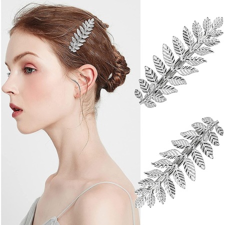 Set 2 clips de par pentru coafuri, St Toga Party, argintiu, 86x32mm ...