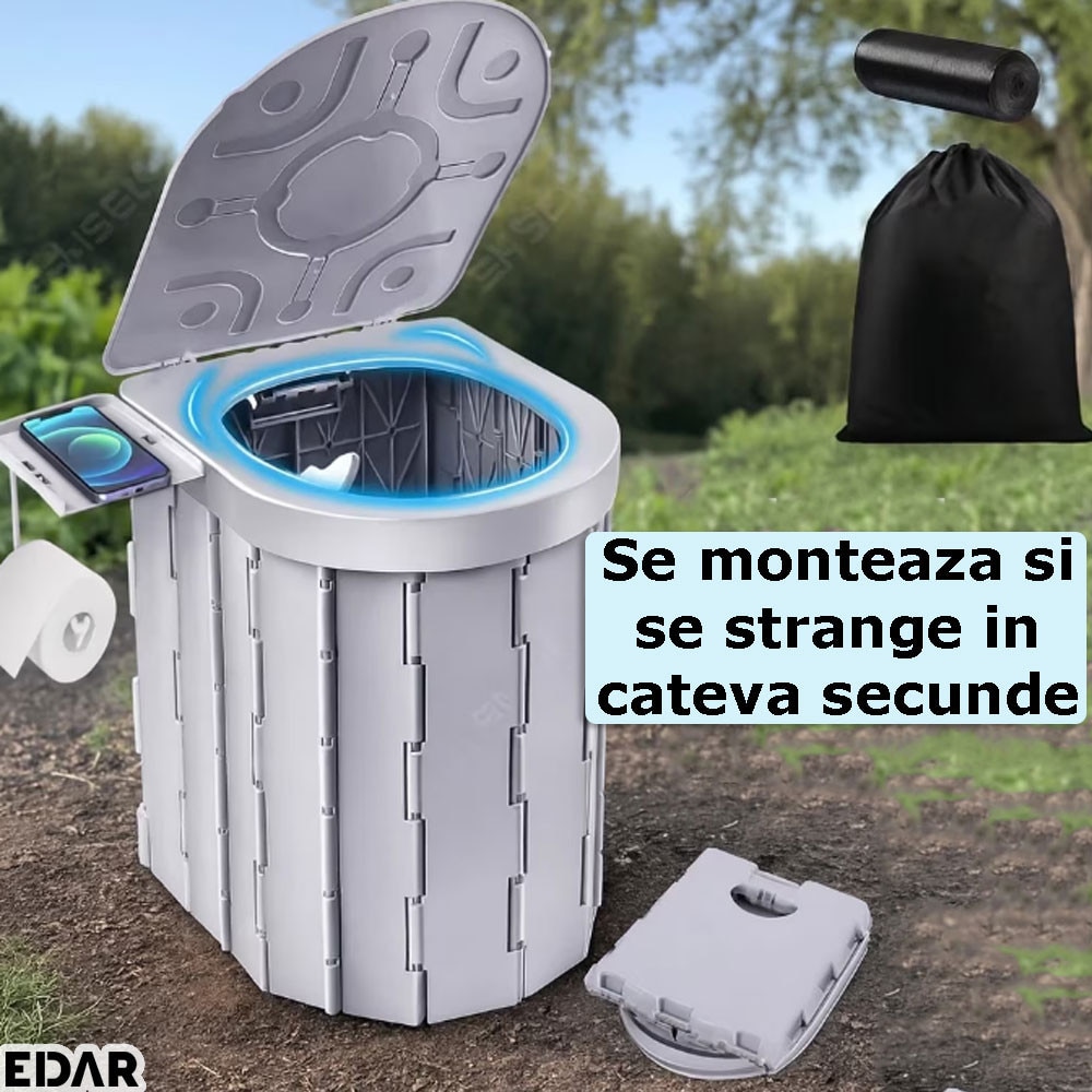 Toaleta Portabila Pliabila EDAR, Ideal Pentru Camping, Rulota, Cabana ...