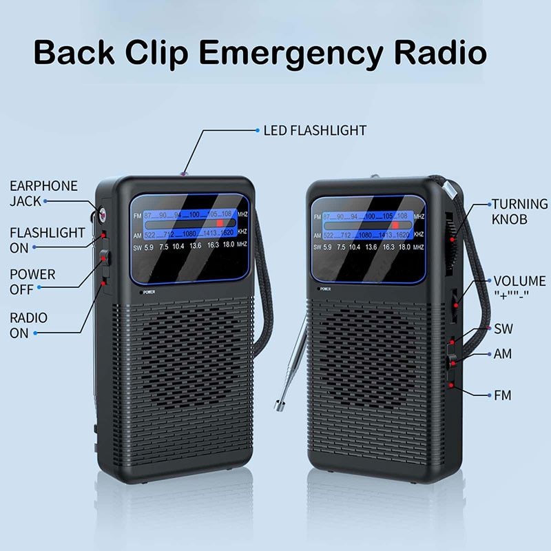 Radio portabil, Garsonal®, 3W, AM/FM/SW, 14x8x4 cm, Negru - eMAG.ro