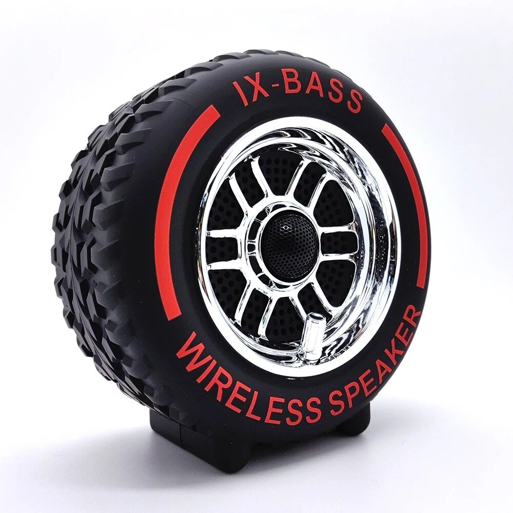 Boxă audio wireless IX-BASS, design pneu, sunet puternic cu bass ...