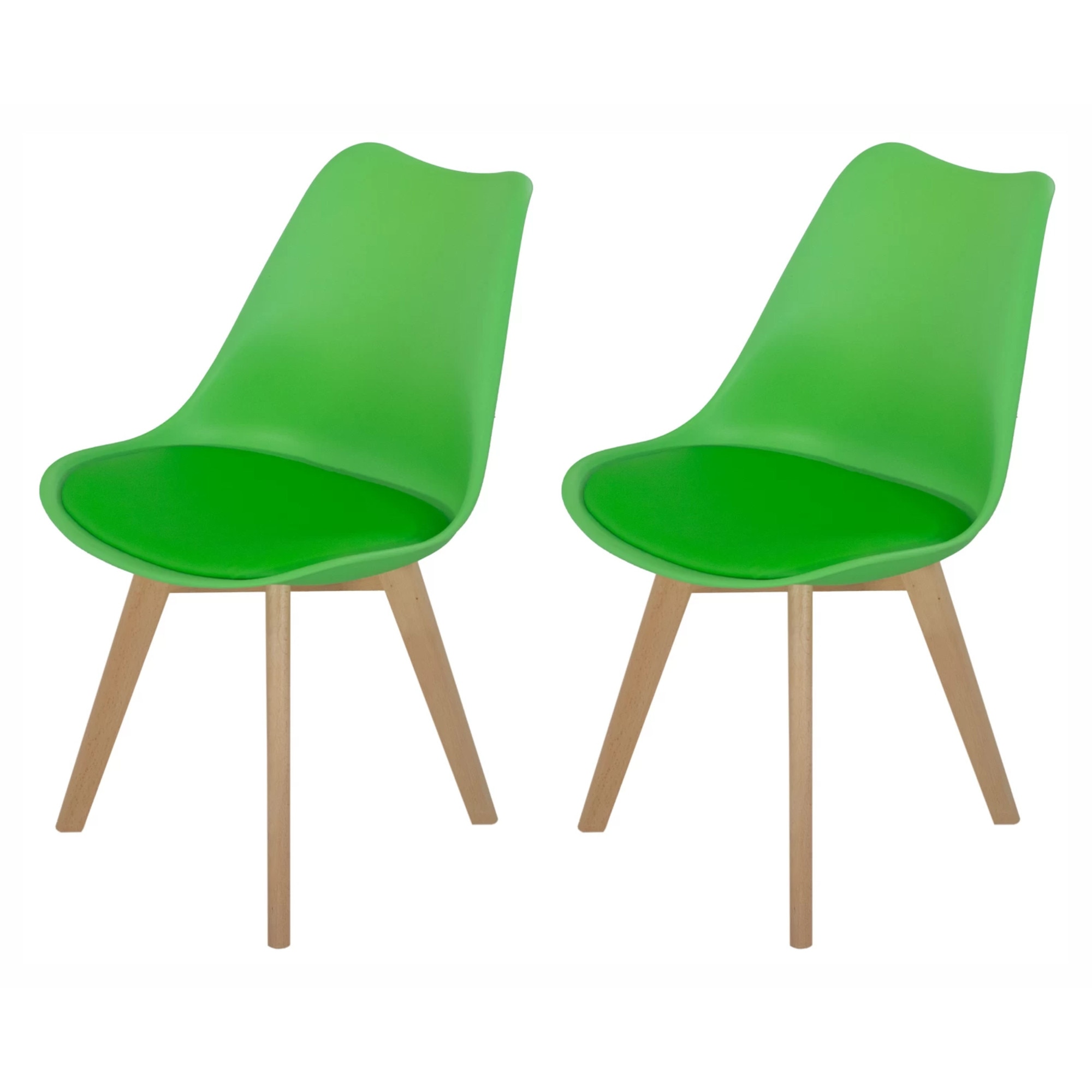 Set 2 scaune DENVER Stockholm, verde, picioare lemn, 48x50x82cm - eMAG.ro