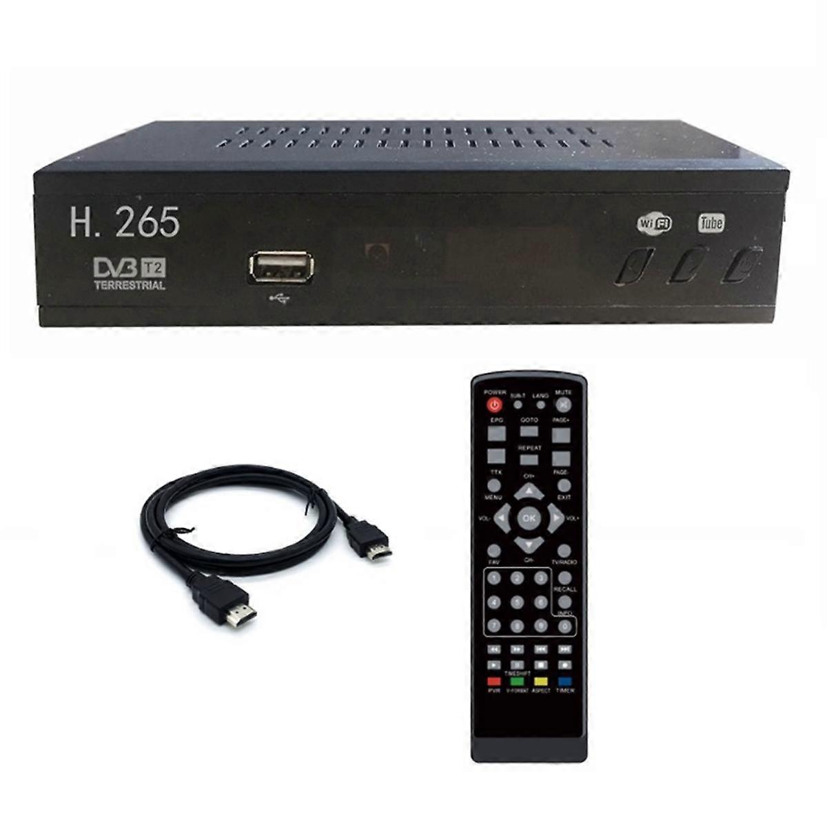 Decodor TV DVBT2 265 HD, suport 3D, USB, negru - eMAG.ro