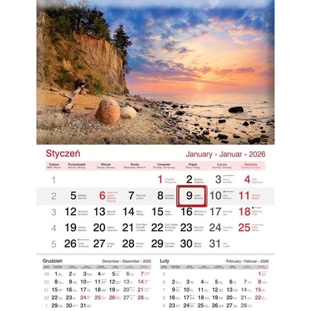 Calendar 2026, Lucrum, perete, format 32x56cm, cu efect de relief ...