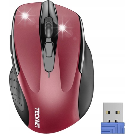 Mouse wireless TeckNet 2600 DPI, gri, 2.4 GHz, 5 setari, Plug & Play ...