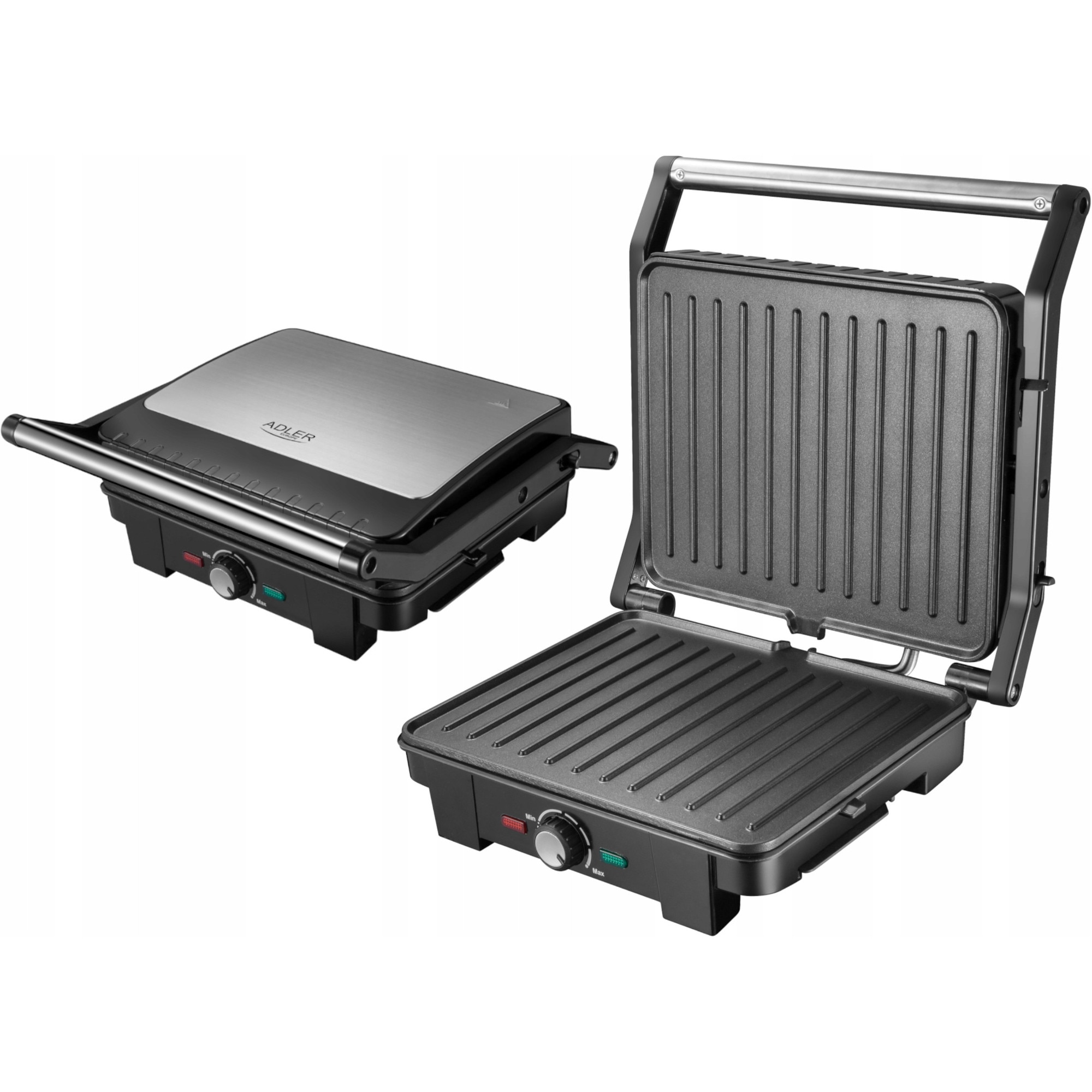 Elektromos grill XL Adler AD 3051, inox, 29x24cm, 2800W, asztali grill ...