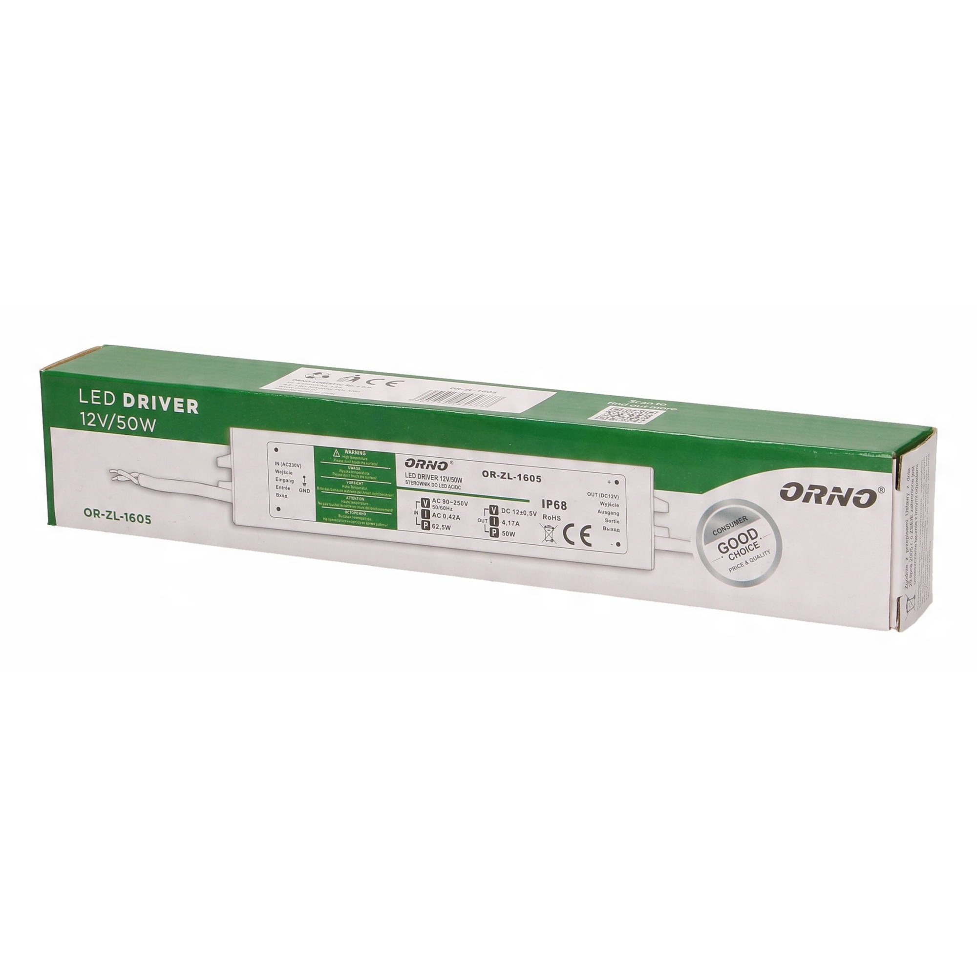 LED világításhoz tápegység 12V 50W, IP67, Orno - eMAG.hu