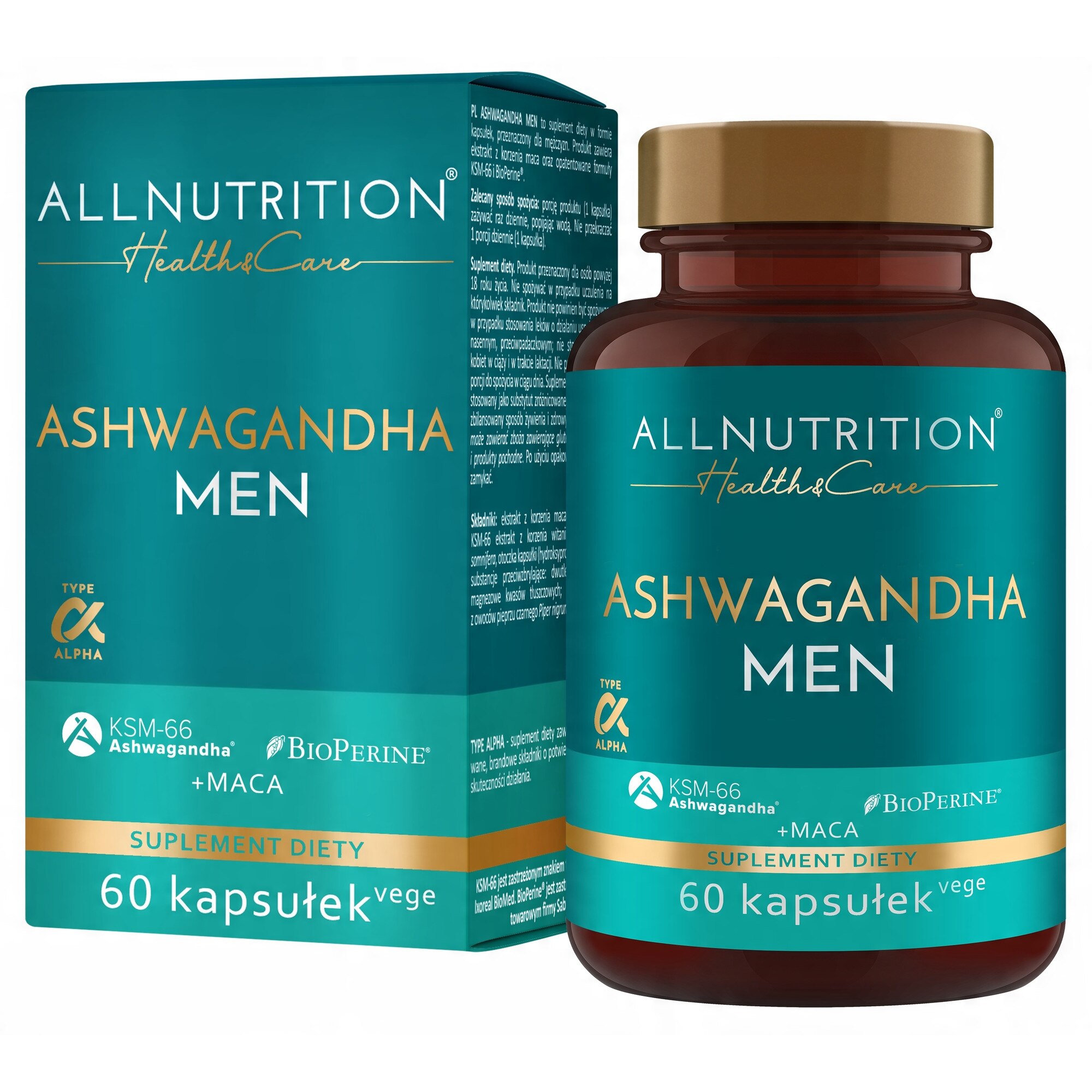 Supliment alimentar ALLNUTRITION Men, 60 capsule, KSM-66, maca, vegan ...
