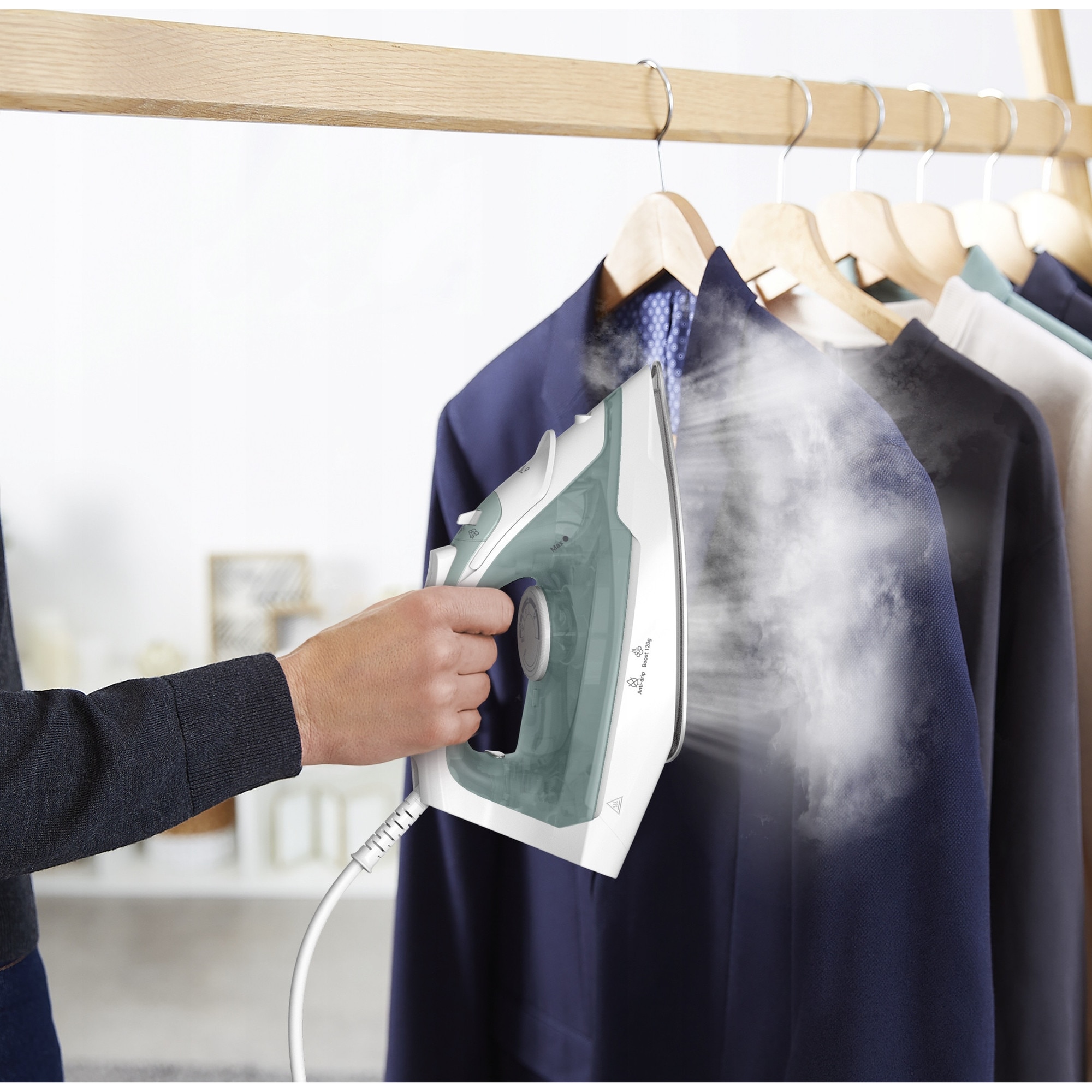 Tefal Virtuo FV2C42 gőzölős vasaló, 2000 W, 27 g/perc, zöld, 240 ml ...