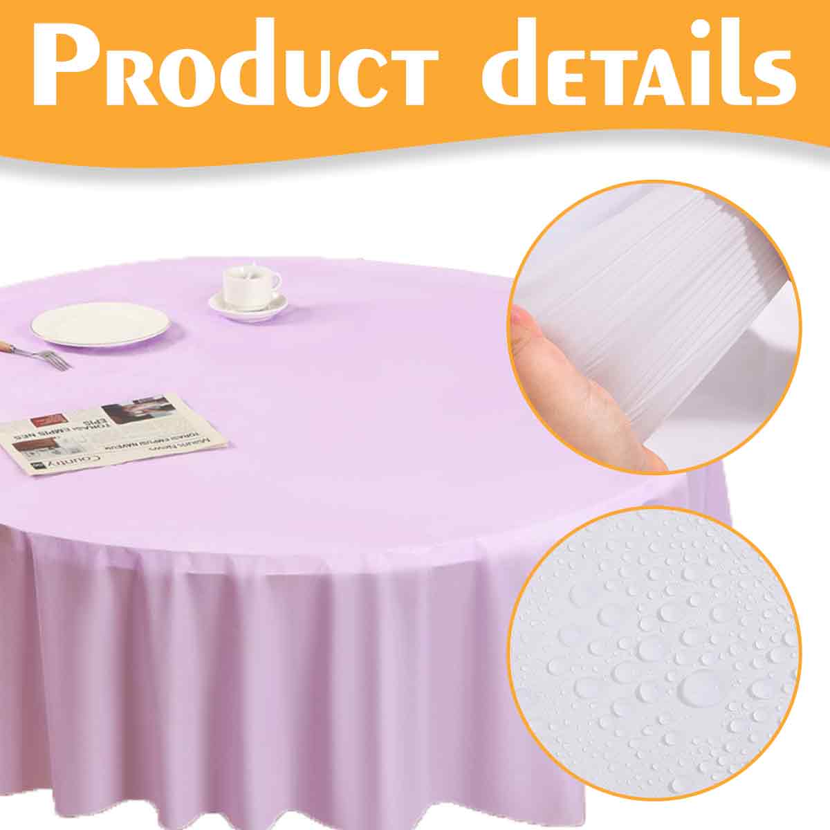 Asztalterítő RON, kerek, 84 hüvelykes, PEVA műanyag, többszínű, egyszer ...