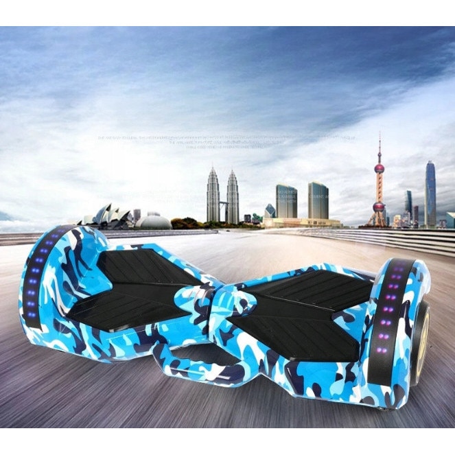 Hoverboard elektromos RETOO 8" Camo, LED, Bluetooth, szett védelemmel ...