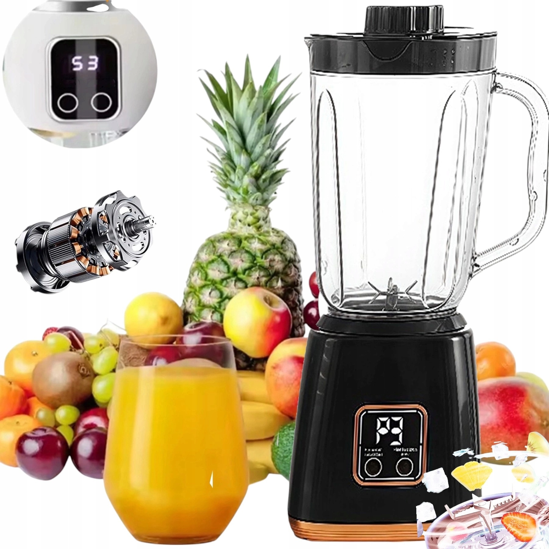 Mini blender 750ml, 50W, 3 moduri, fara fir, LED - eMAG.ro