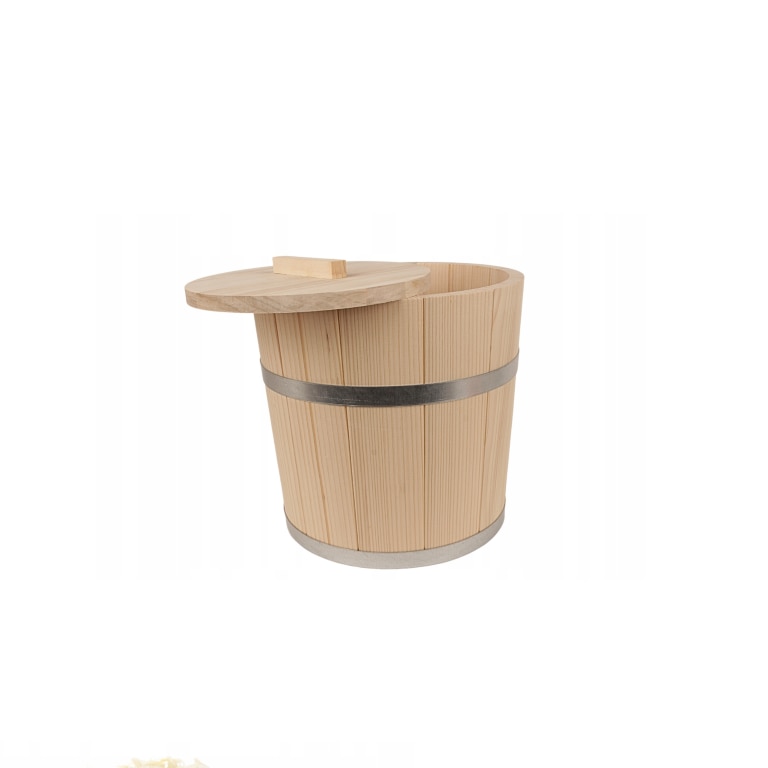 Butoi din lemn de brad Woodcarver, 25L, cercuri metalice, 34x38.5cm ...