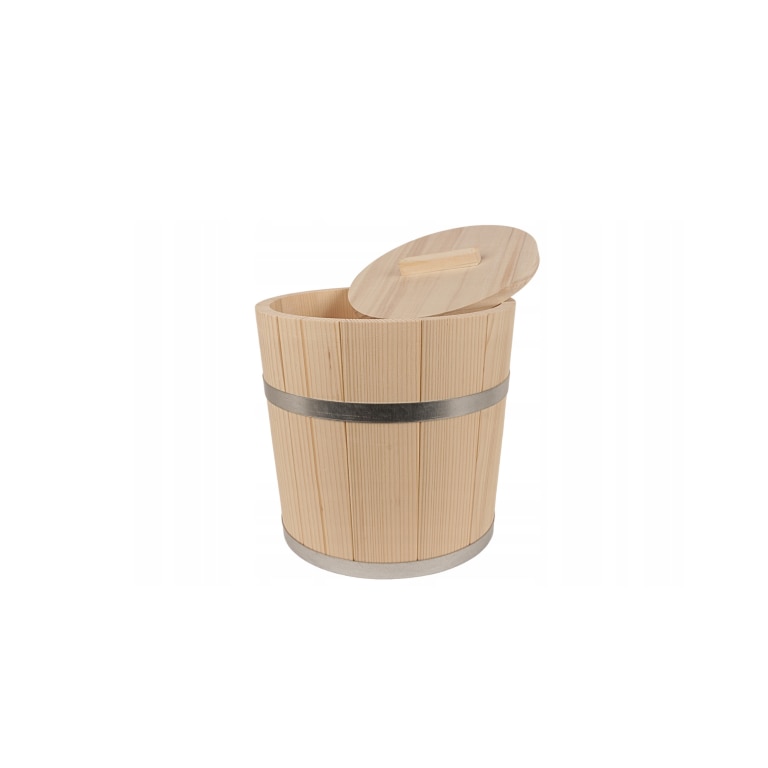 Butoi din lemn de brad Woodcarver, 25L, cercuri metalice, 34x38.5cm ...