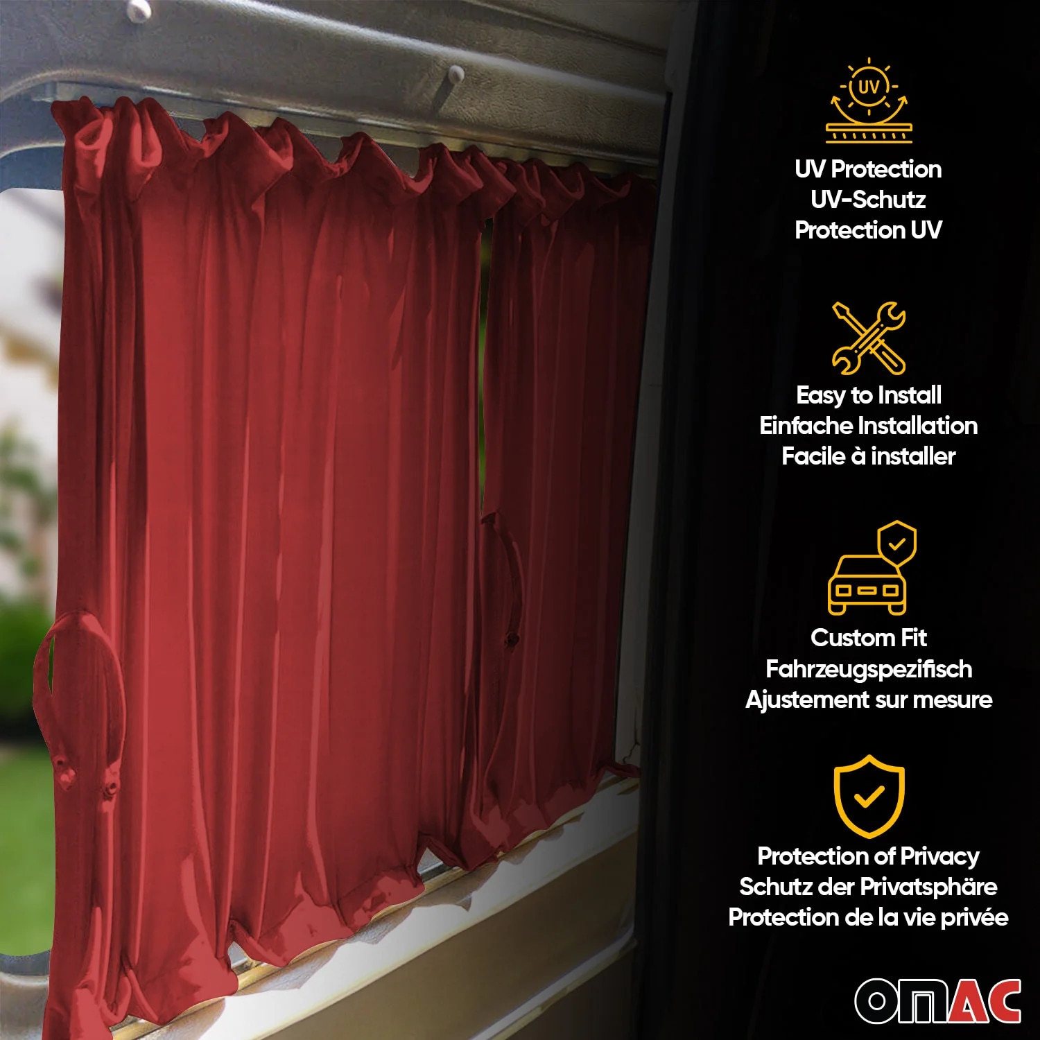 Parasolar auto OMAC, set, pliabil, protectie solara si vant, pentru ...