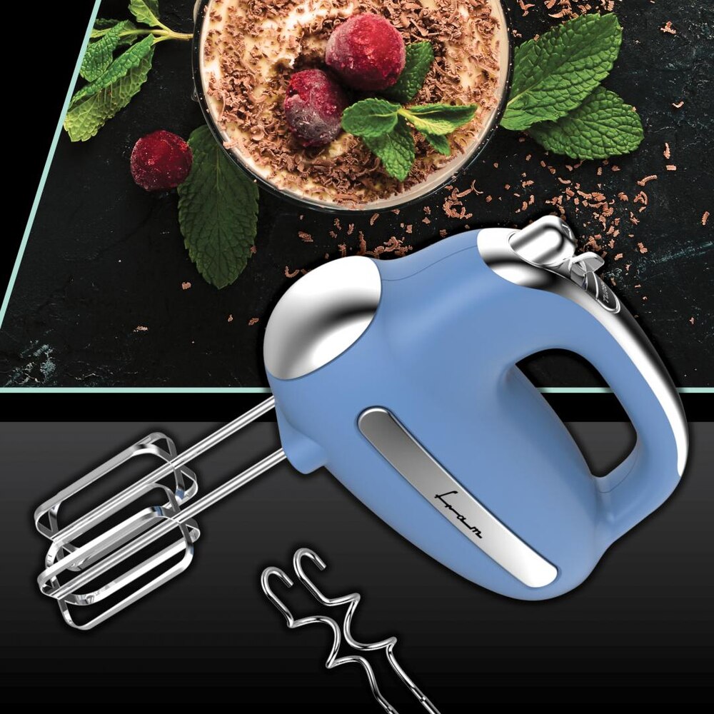 Mixer de mana FRAM FHM-3005BL, 300 W, 5 viteze + Turbo, Teluri si ...