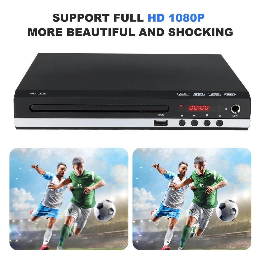 DVD player, Suness®, HD 1080P, VCD/CD/DVD, HDMI/AV, 22.5×19.5×4.7cm ...