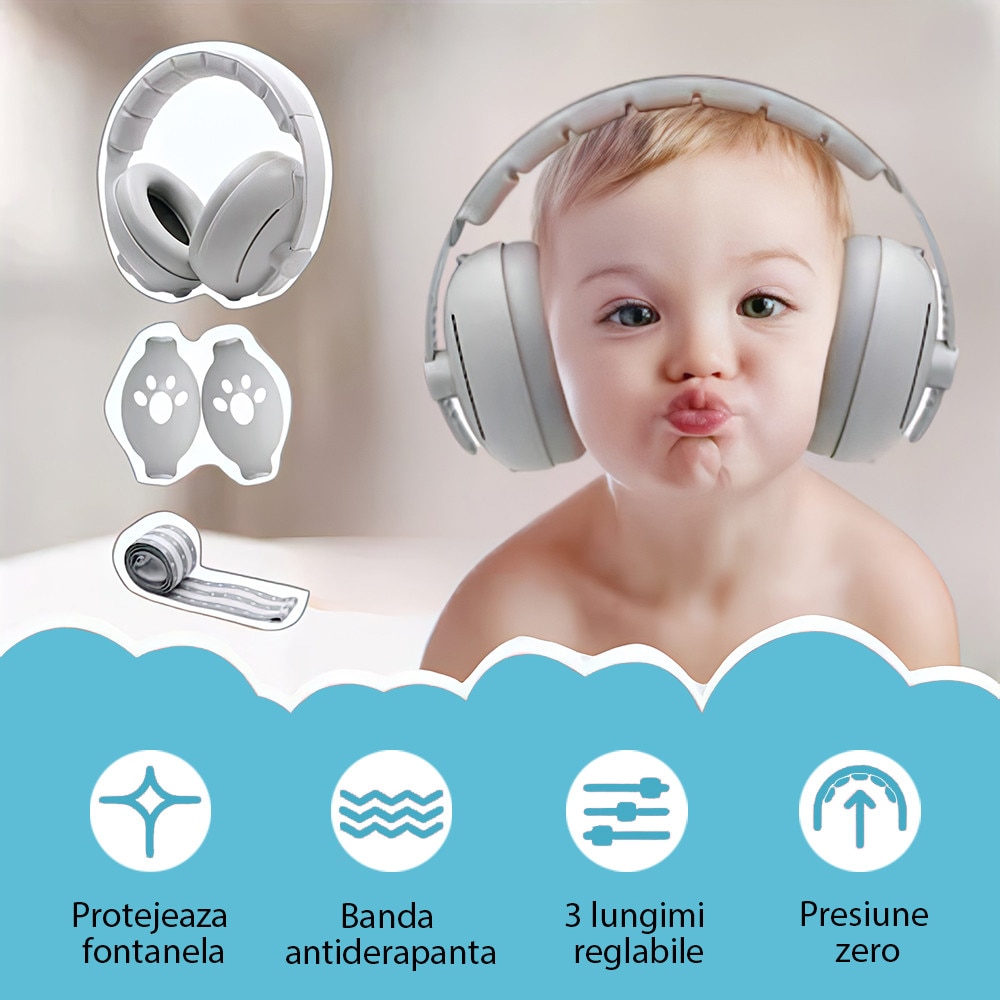 Casti Antifonice 2 in 1 pentru Bebelusi si Copii pana la 4 Ani ...