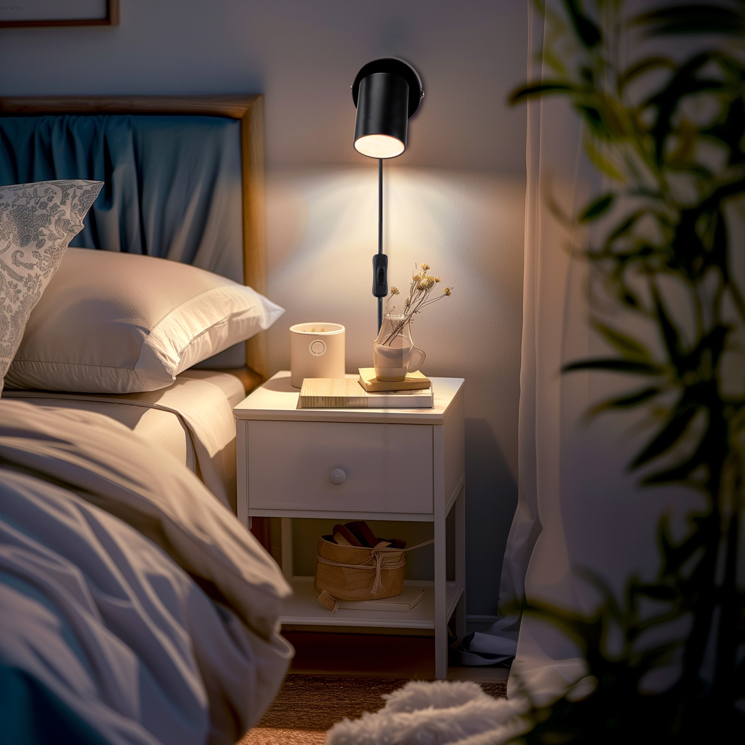 DA LIGHT fali spotlámpa, állítható, fekete, 1.2m, fém, 230V, GU10 - eMAG.hu