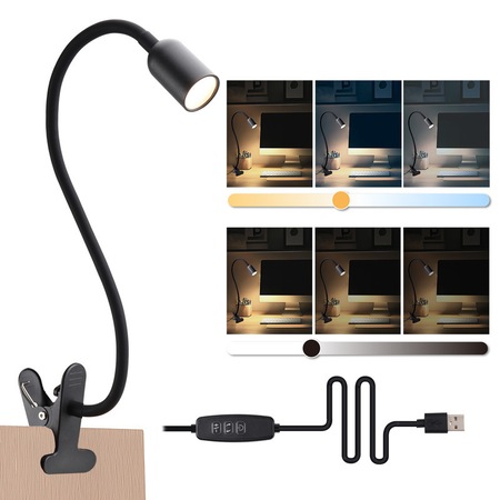 Veioza cu clip DA LIGHT, LED, 3 temperaturi de culoare, ajustabila ...