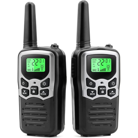 Statie radio portabila emisie receptie, RorAem, cu Set 2 statii walkie ...