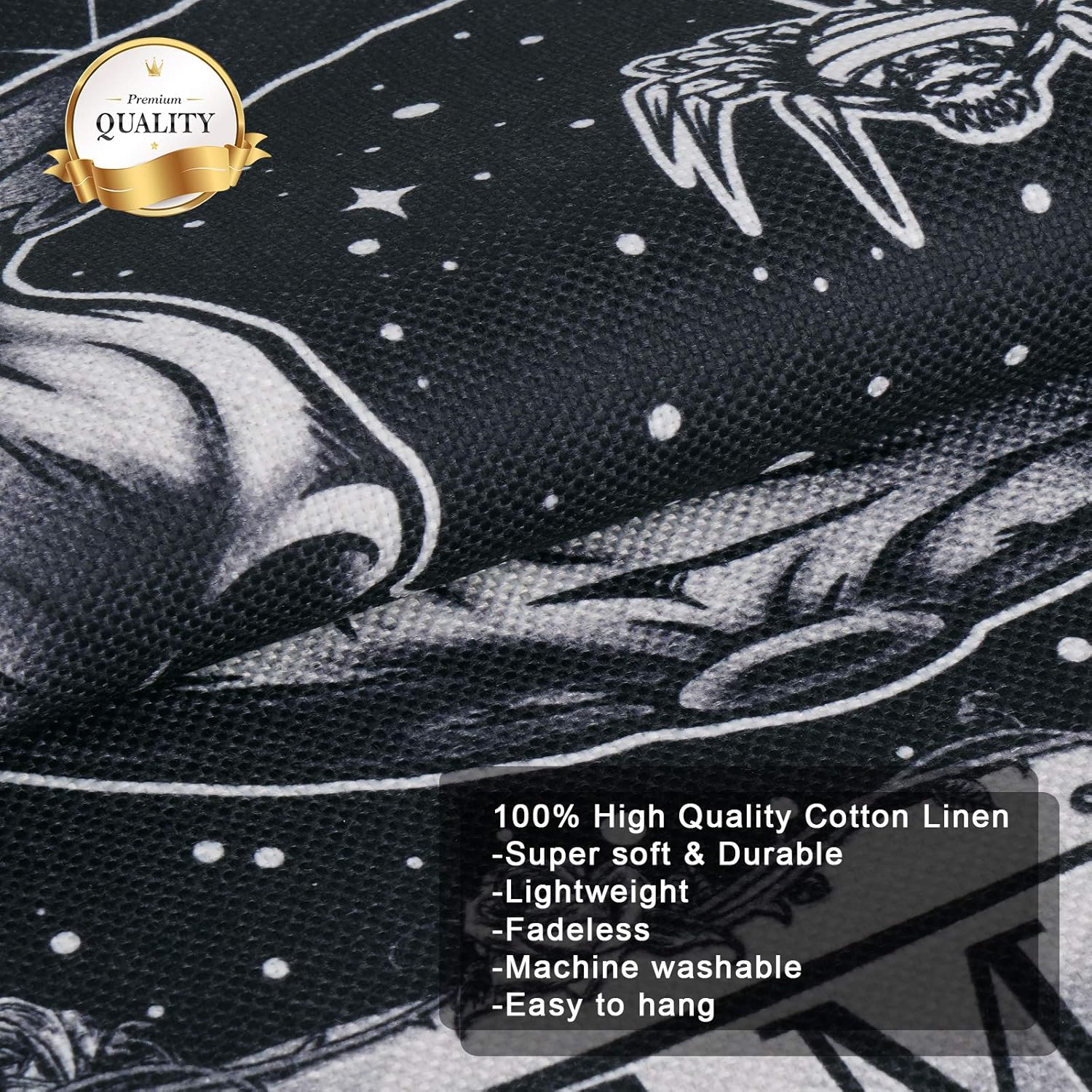 Tapiterie de perete set 2 bucati, schelet Halloween, soare si luna ...