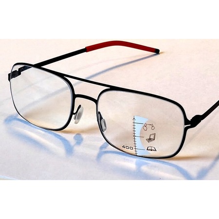 Ochelari progresivi negri, cu dioptrie +3.00, set ochelari cu carcasă ...