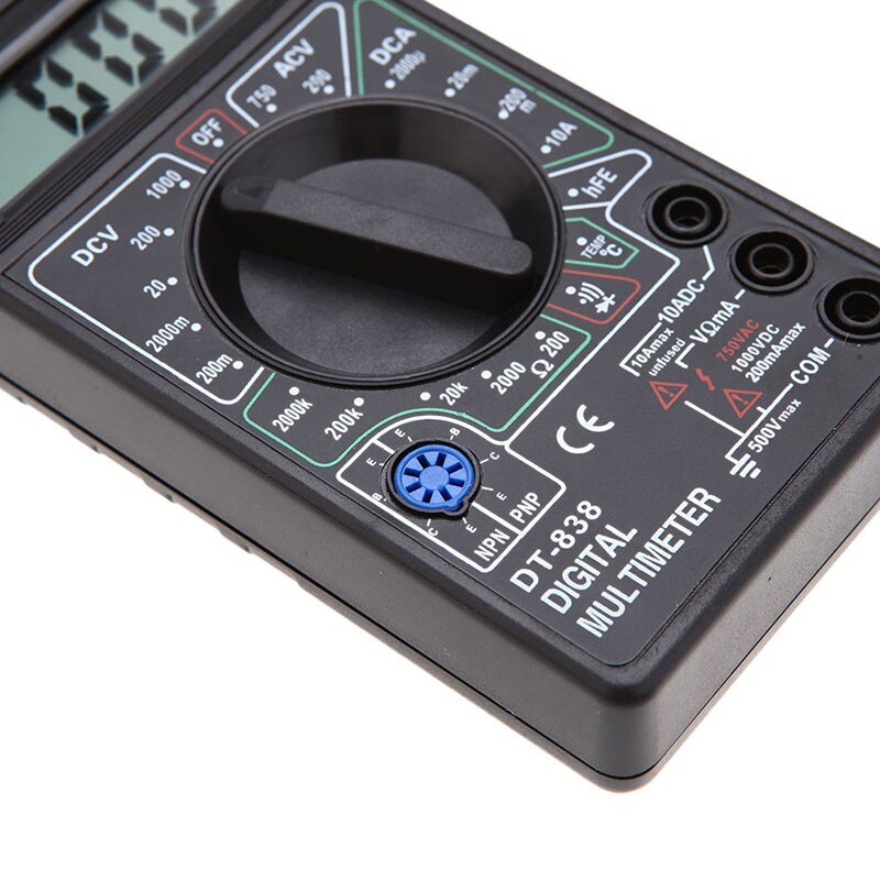 Multimetru digital, 9V, ecran LCD, sonda temperatura, negru - eMAG.ro