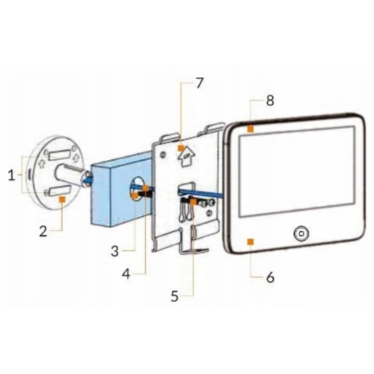 Interfon video electronic pentru usi Virone, monitor LCD 4,3", camera ...