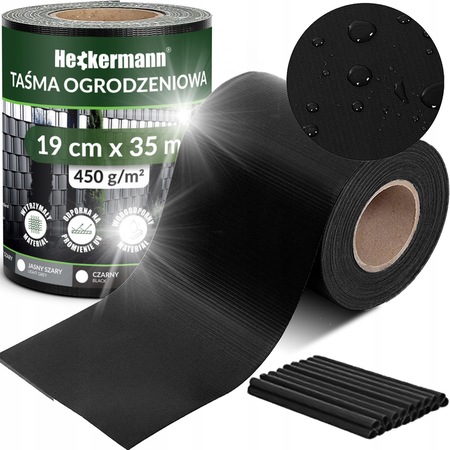 Banda adeziva neagra pentru gard, acoperire cu panouri UV, 19 cm x 35 m ...