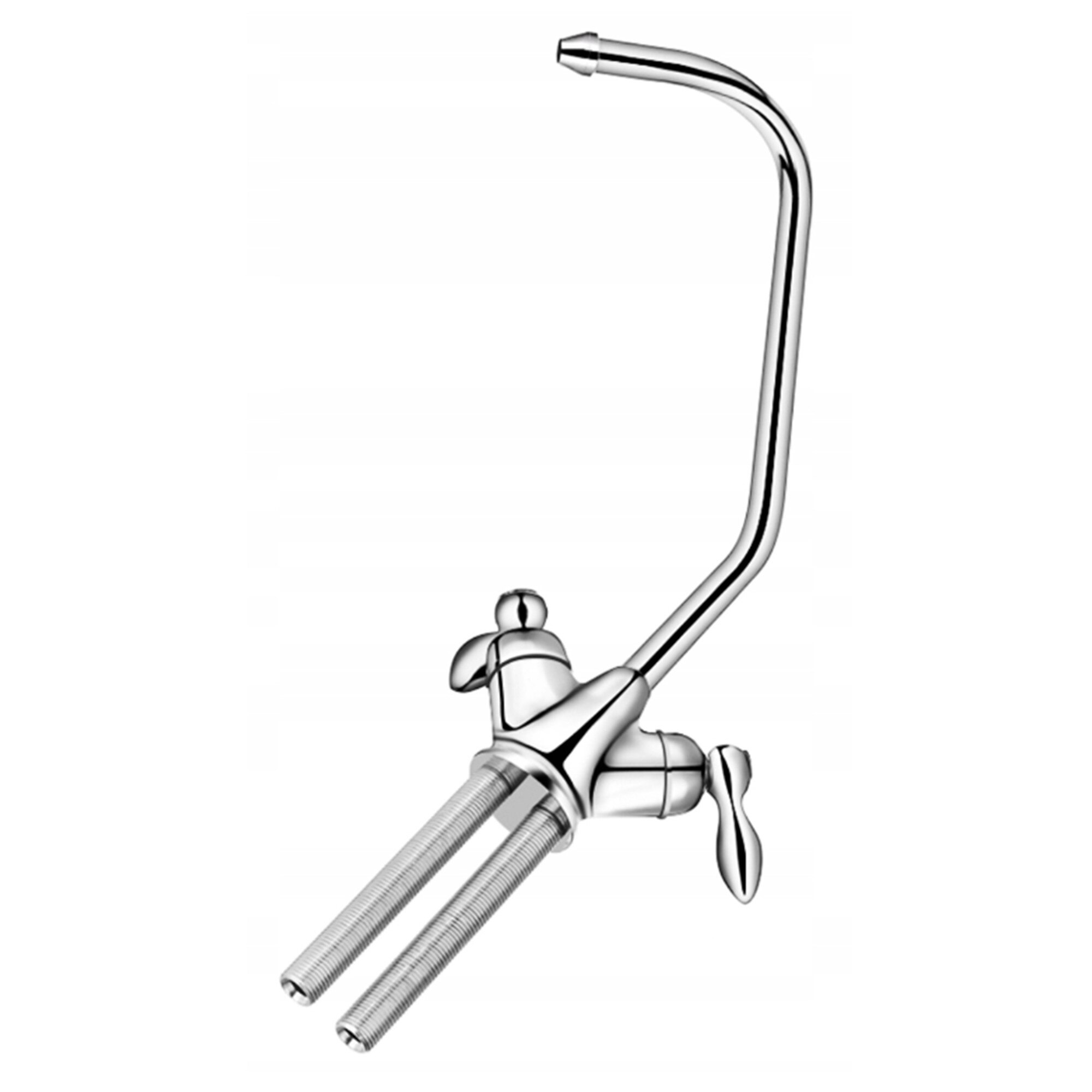 Robinet dublu pentru filtru de apa osmoza, wodaRO, crom, 360° rotire ...